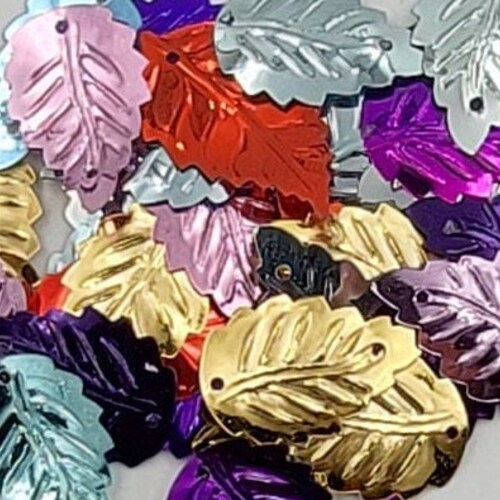 Vintage Leaf Sequin 16mm Cupped Leaf Sequins Various Colors - Etsy