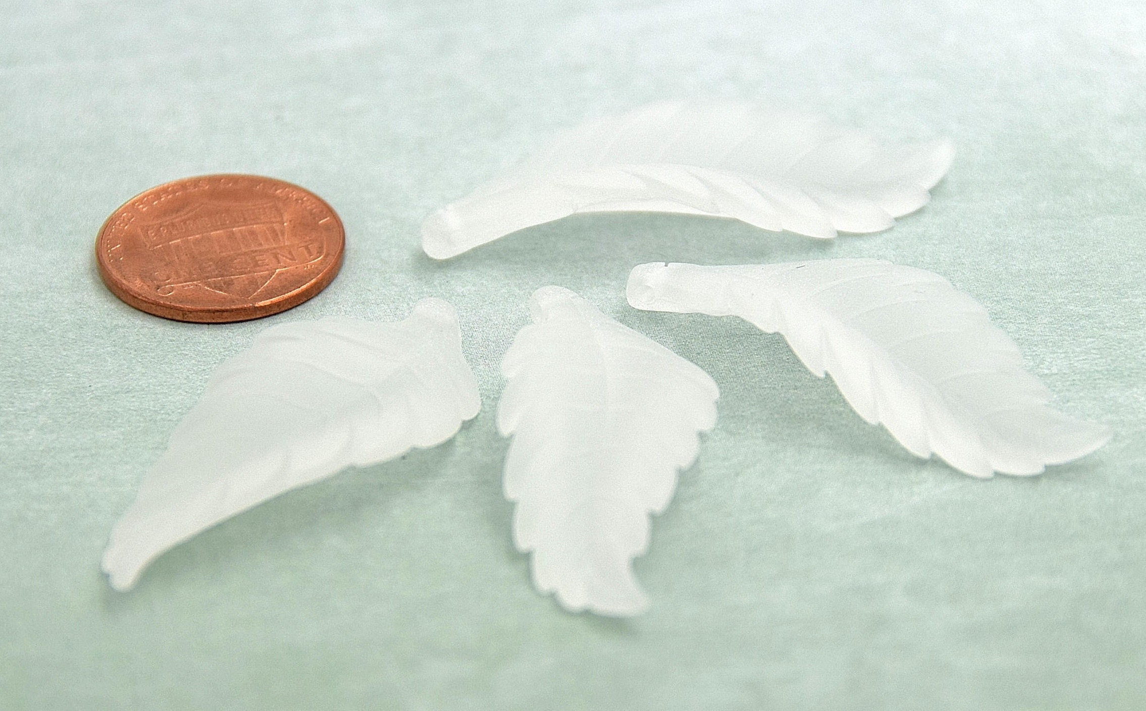 Vintage Frosted Acrylic Leaf Beads, 40mm Leaf, Clear Acrylic, Frosted ...