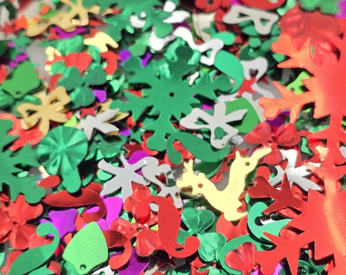 Vintage Christmas Sequins, Assorted Holiday Sequins, Snowflakes ...