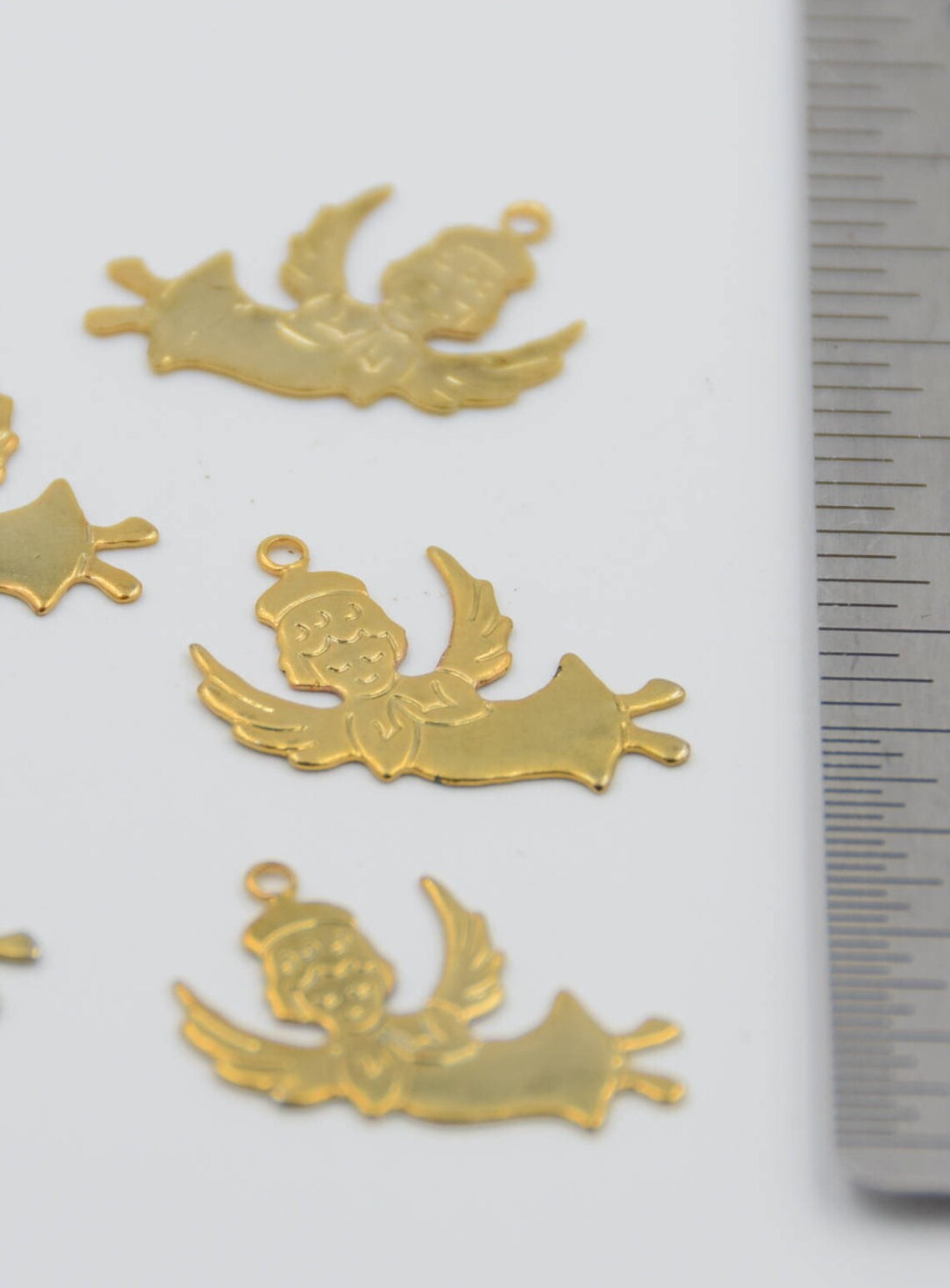 Vintage Angel Charms, Gold Angel With Wings, Angel Pendant, Angel ...