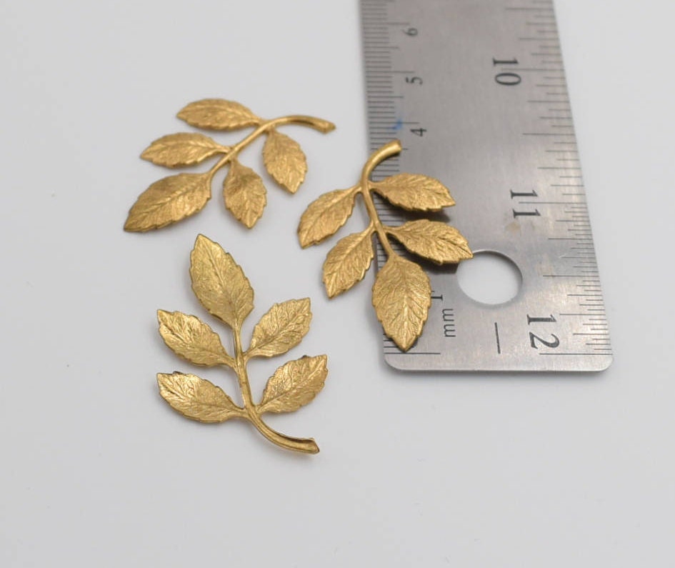 Metal Branch with Leaves Antique Gold Leaves Antique Silver | Etsy