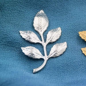 Metal Branch With Leaves, Antique Gold Leaves, Antique Silver Leaves ...