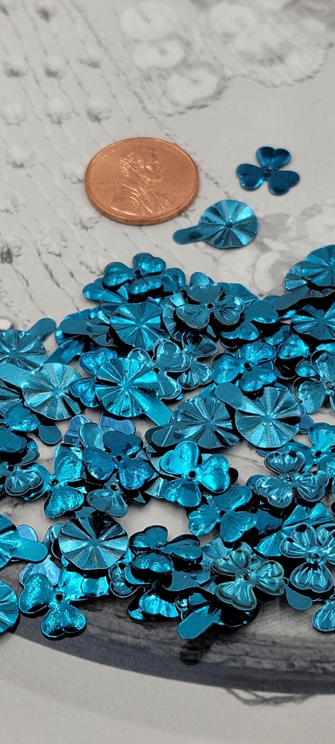 Vintage Sequins, Assorted Teal Sequins, Assorted Vintage Sequins ...