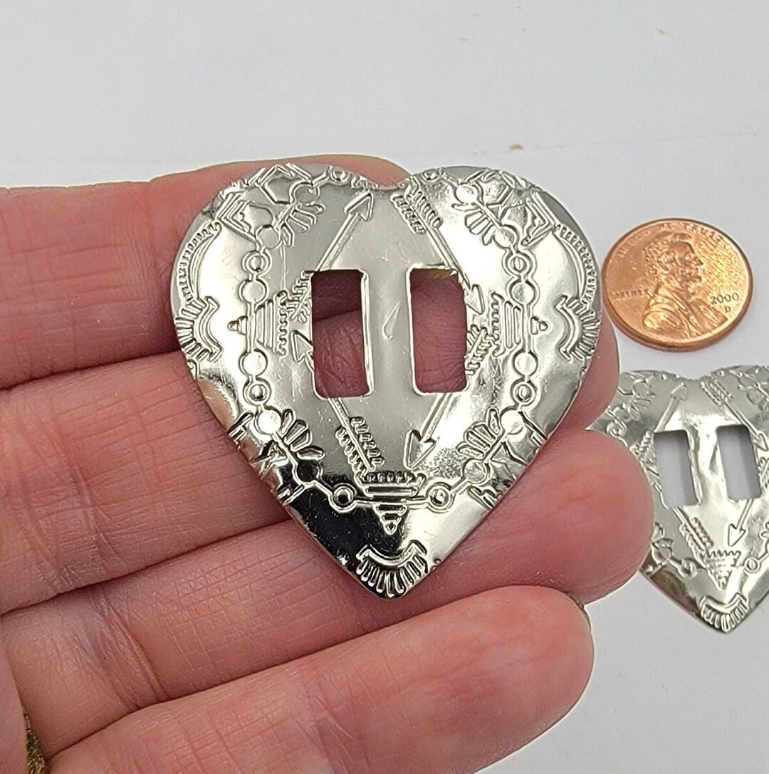 Western Heart Slide, Native American Bolo Attachment, Heart Concho ...
