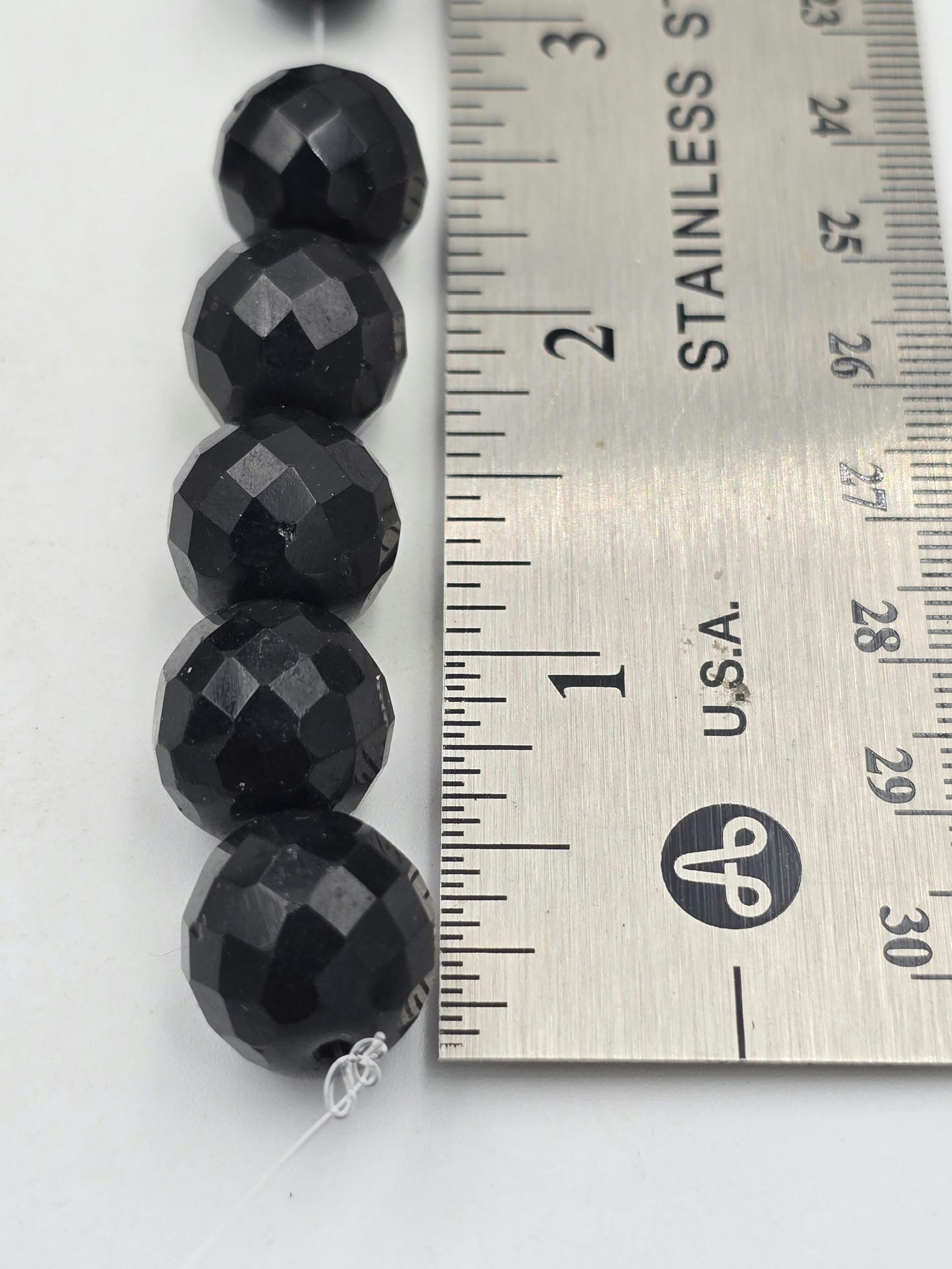 Vintage Czech Glass Jet Beads, Fire Polished Glass Jet Bead, Black Jet ...