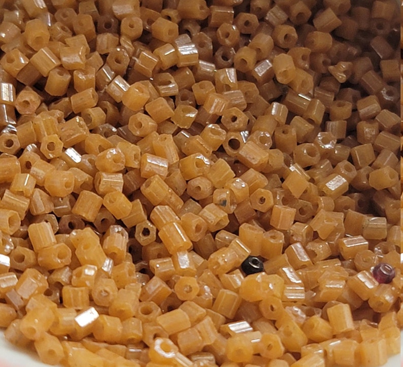 10/0 Mini Bugles Opaque Bugle With Cuts Tan or Rust Czech - Etsy