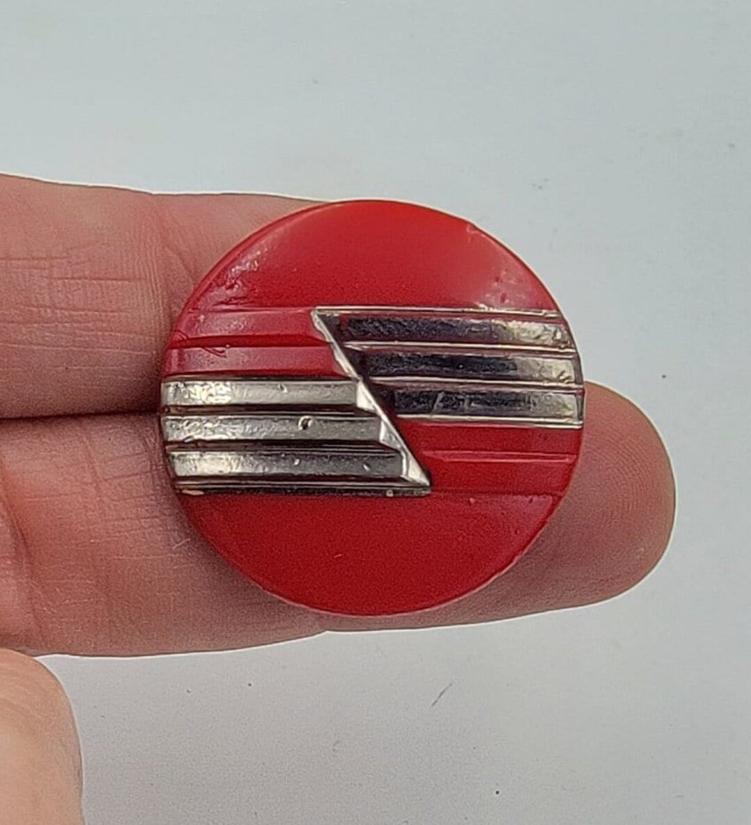 Red Glass, Buttons, Mid to Early 20th Century, Red Glass With Silver ...