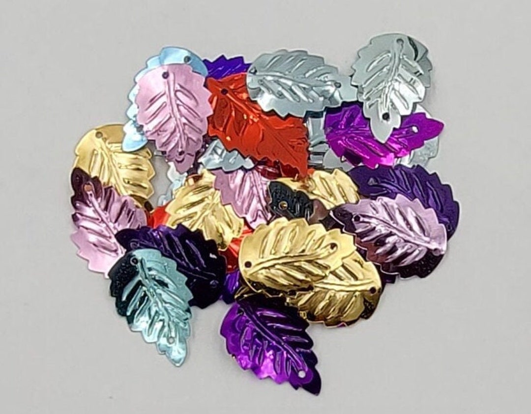 Vintage Leaf Sequin, 16mm Cupped Leaf Sequins, Various Colors, Leaves ...