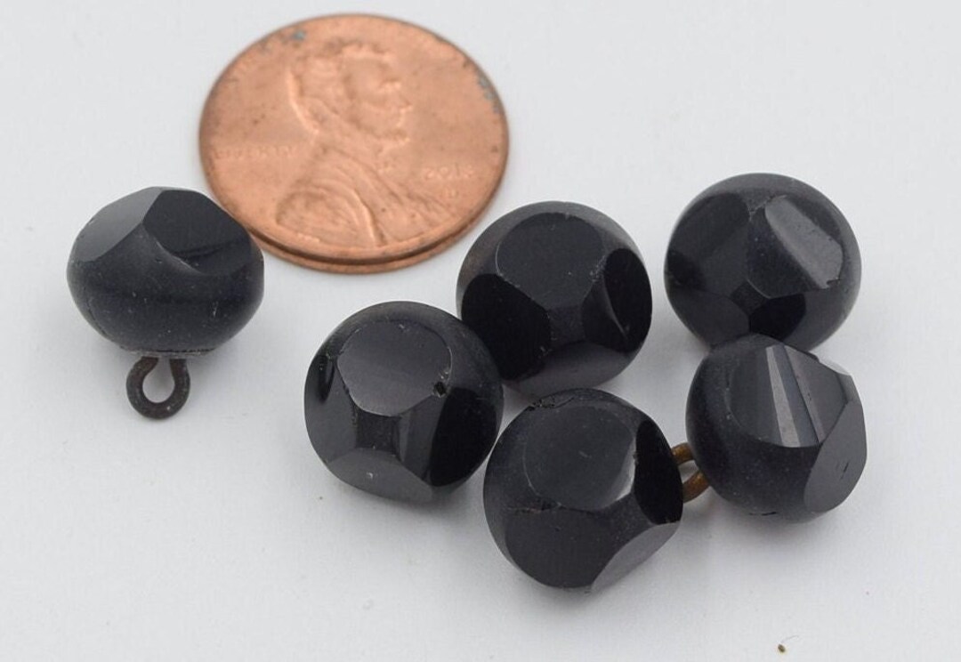 Vintage Buttons, Black Jet, Black Shank Button, Victorian Buttons ...