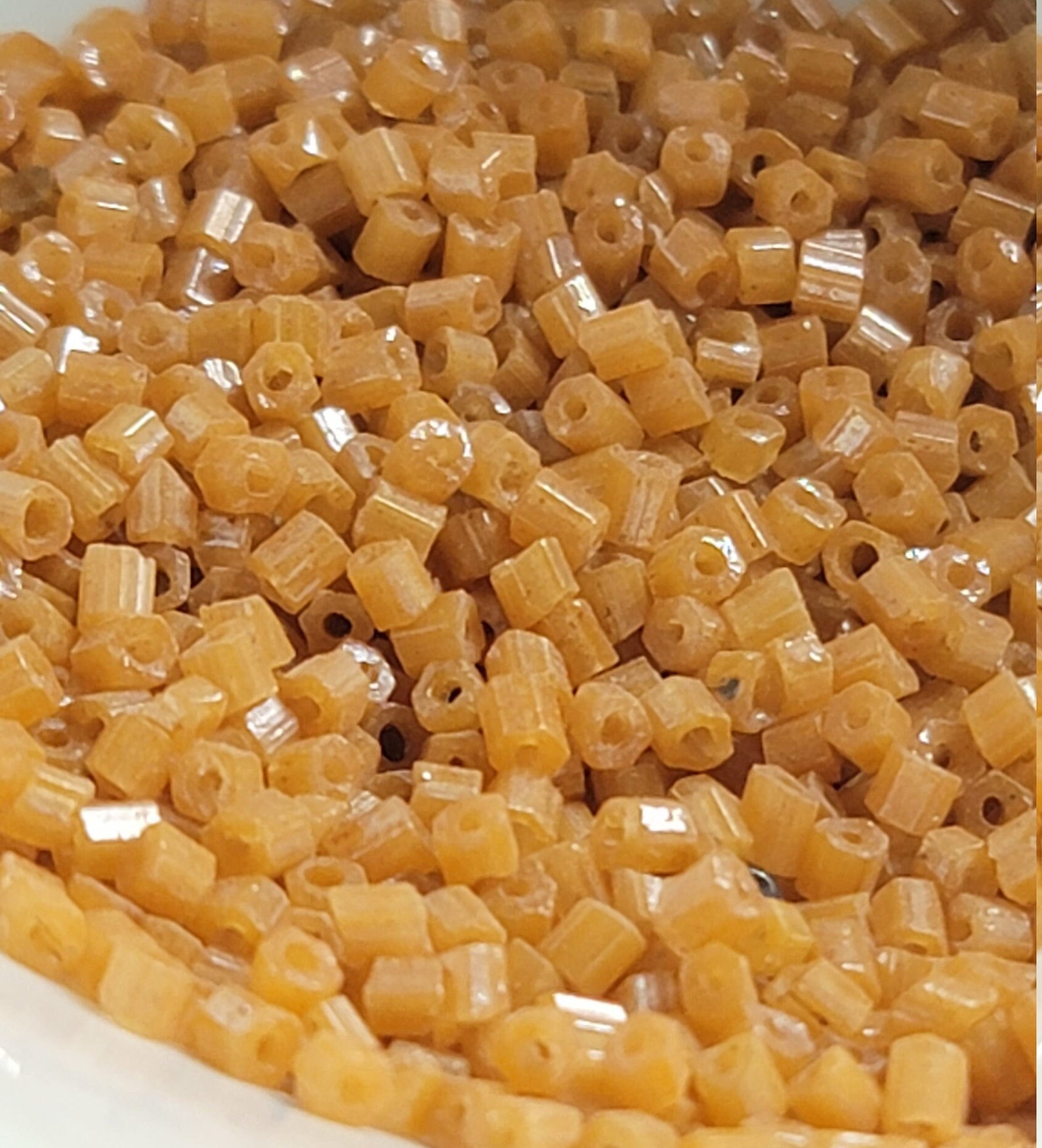 10/0 Mini Bugles Opaque Bugle With Cuts Tan or Rust Czech - Etsy