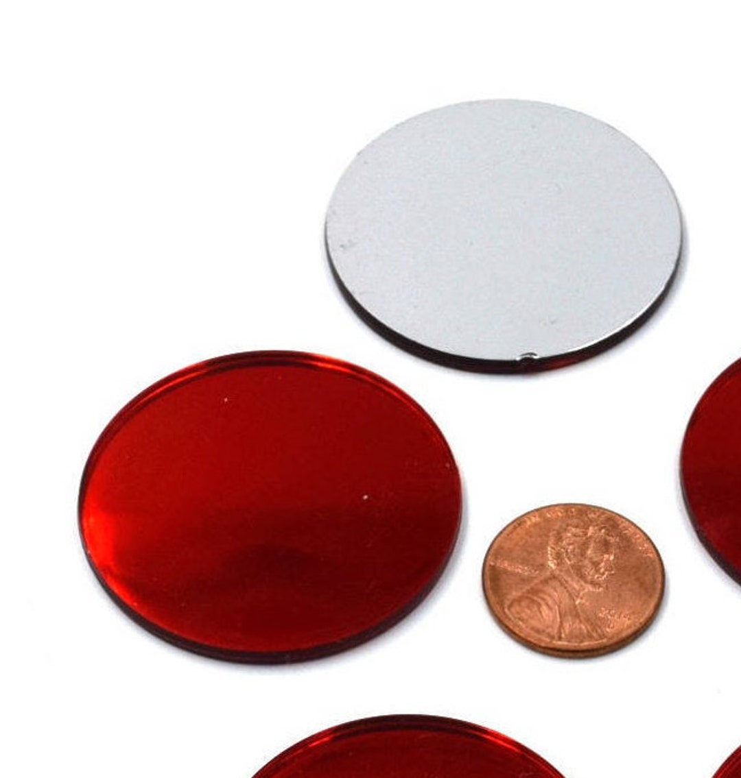 Large Mirror Disk, Round Disk, Red Mirror Disk, 40mm, Acrylic Round ...