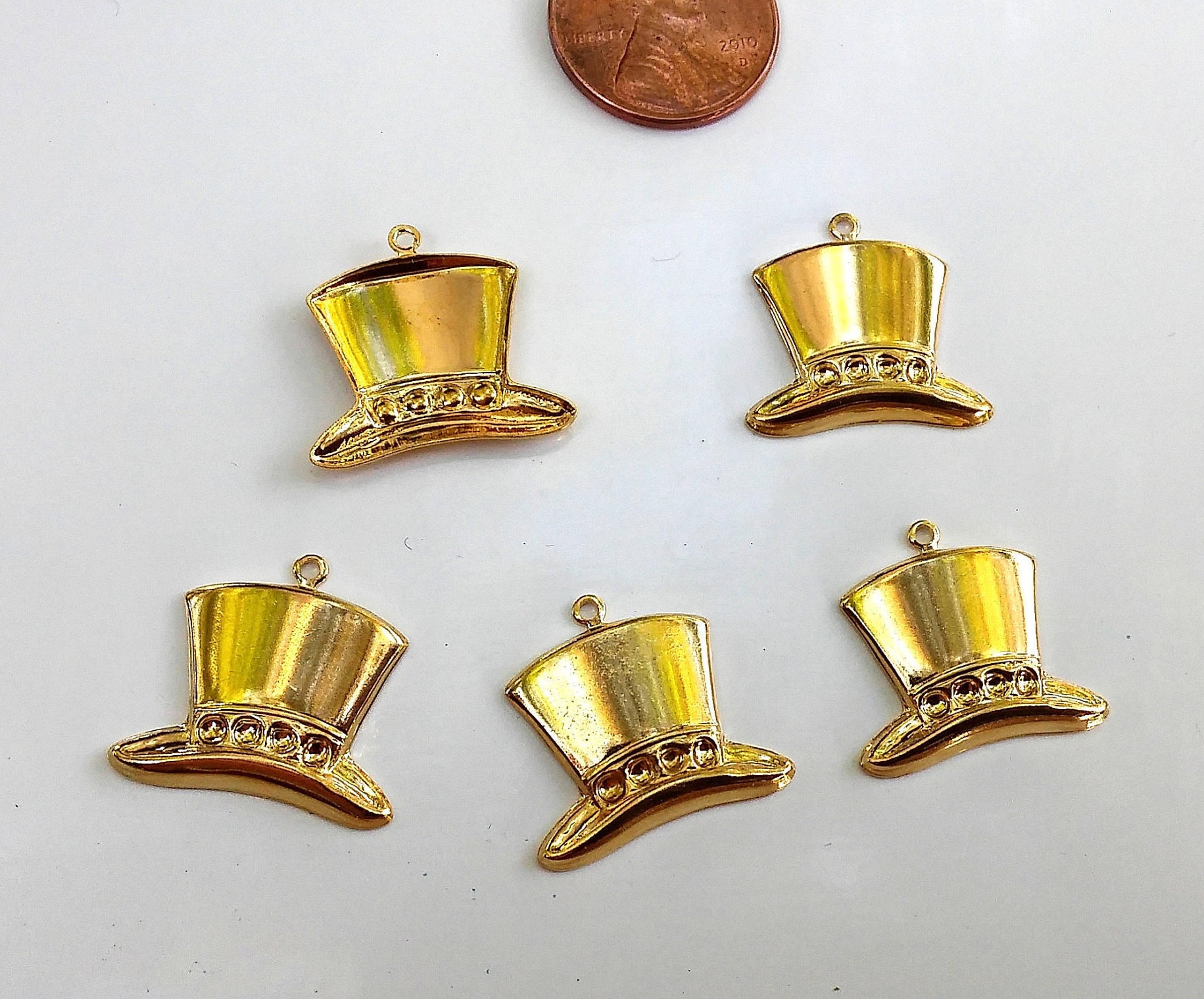 Gold Top Hat Charms New Years Eve Hat Hat Charm Top Hat - Etsy