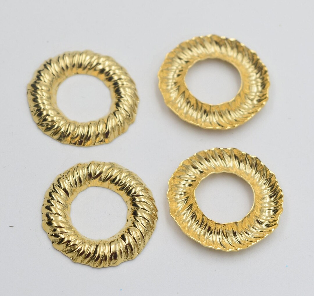 23 Mm, Round Connector, Open Circle Embellishments, Gold, Circle ...