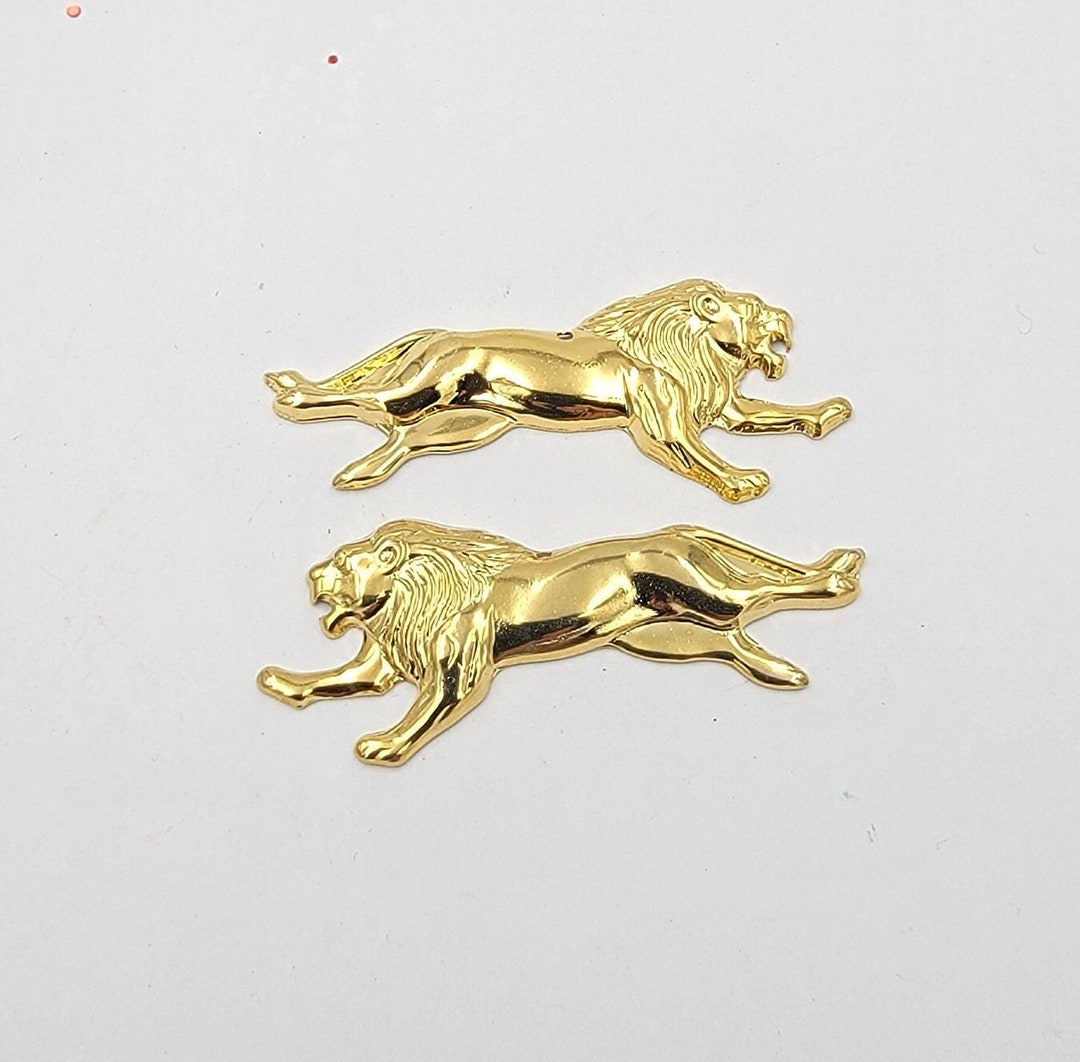 Lion Charms, Jungle Animals, African Lion, Gold, Stamped Lion Charms ...