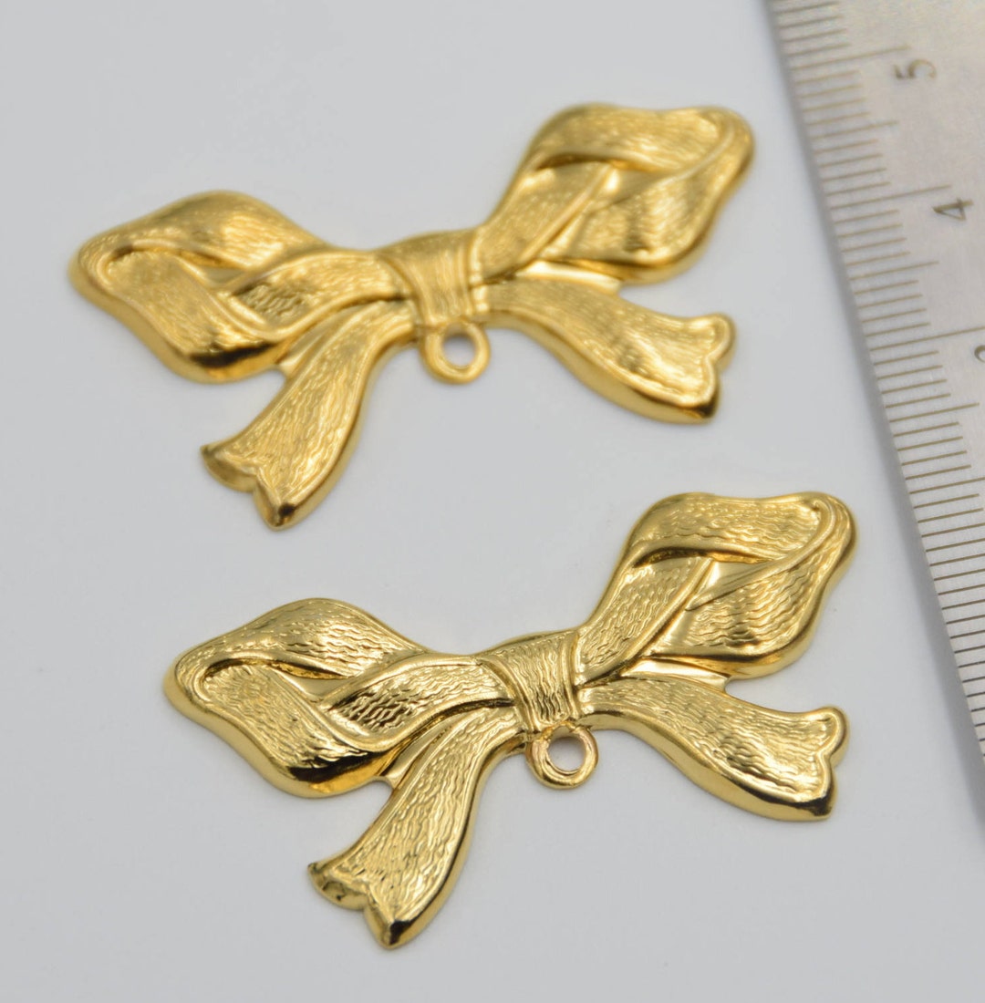 Gold Bow Charm Vintage Bow Charms Bow Jewelry Gold Bows - Etsy