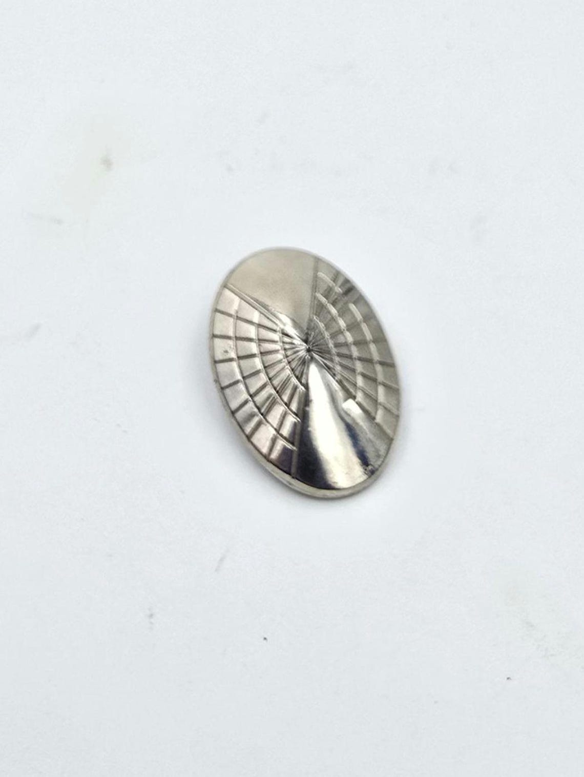 Vintage Button, Art Deco Pattern, Black Glass With Silver Overlay ...