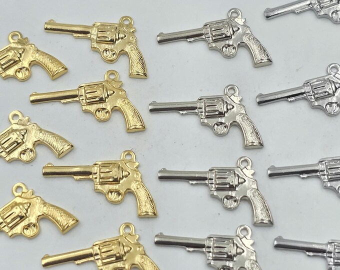 Vintage Gun Charms, Western Pistol Dangle, Gun Charms, Old West Pistol ...