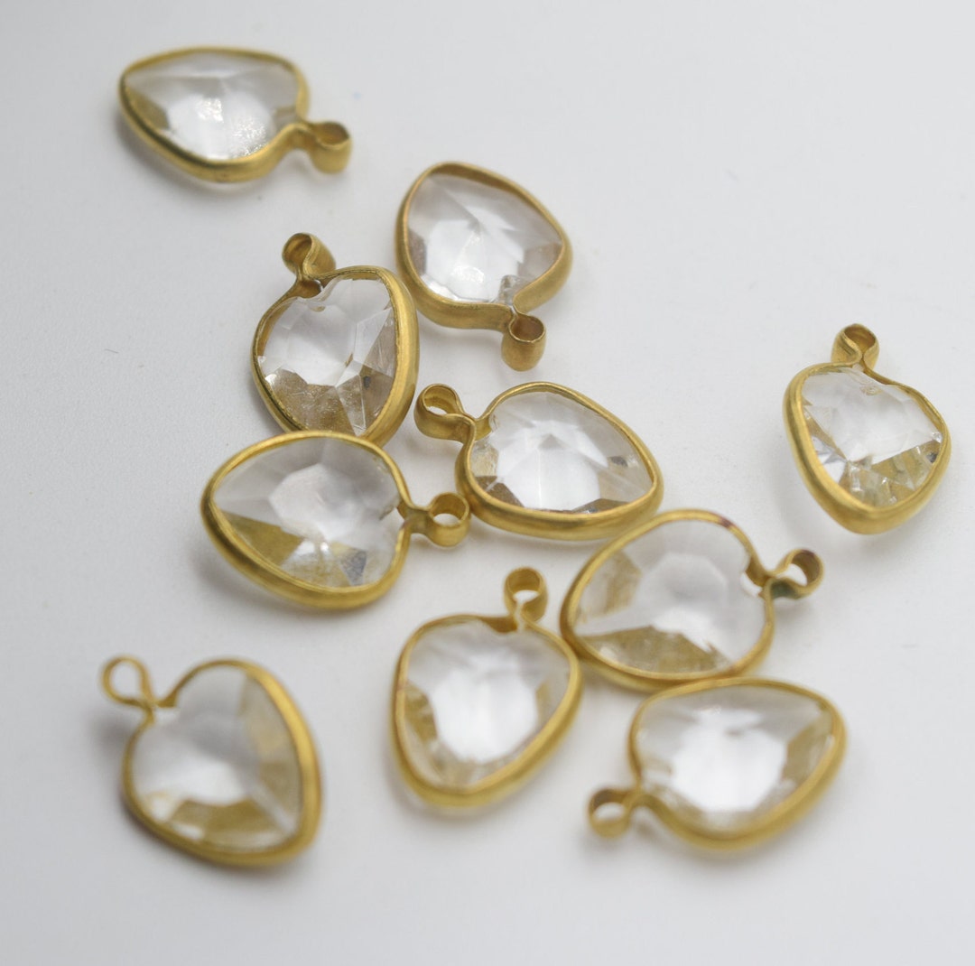 Vintage Lucite, Channel Charm, 13 Mm Length, 10 X 8 Mm Stone, Clear ...