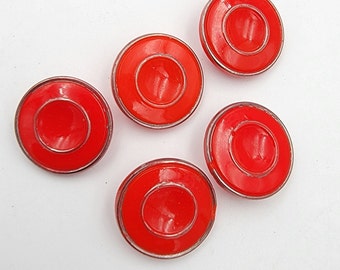 Red Glass Buttons - Etsy