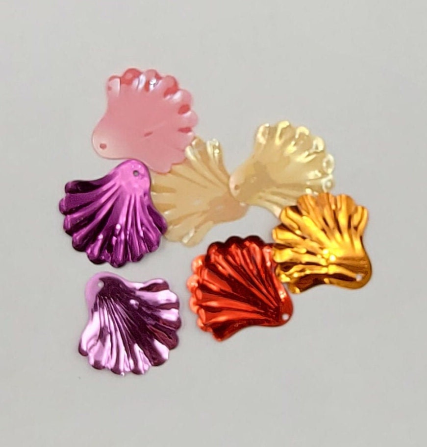 Vintage Shell Sequins 20 Mm Sea Shell Sequins Assorted | Etsy