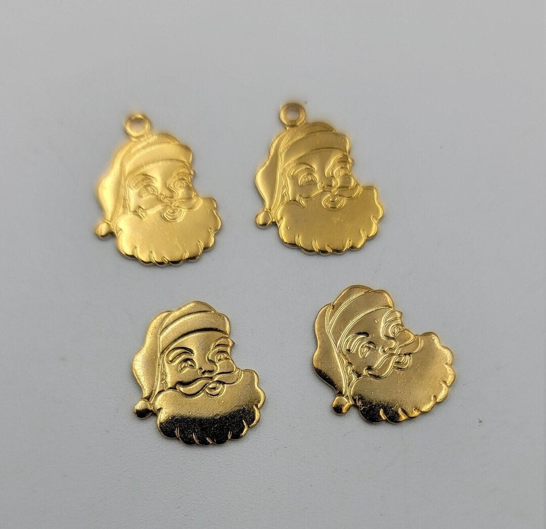Santa Face, Santa Embellishment, Gold Santa, Christmas Santa, Santa ...