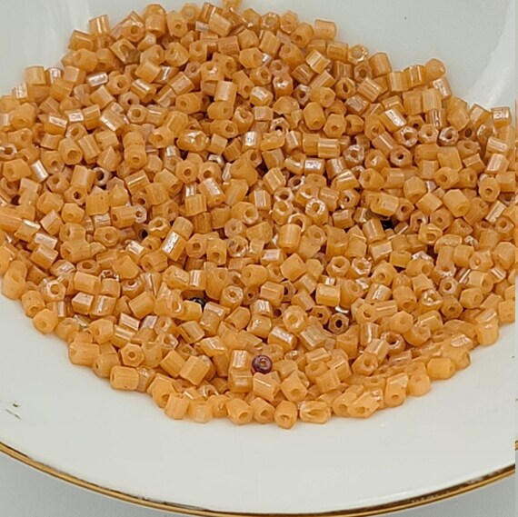 10/0 Mini Bugles Opaque Bugle With Cuts Tan or Rust Czech | Etsy