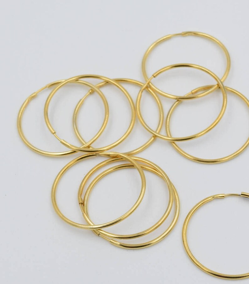Gold Hoops Hoop Earrings Gold Plated 22mm 28mm Gold Hoops - Etsy