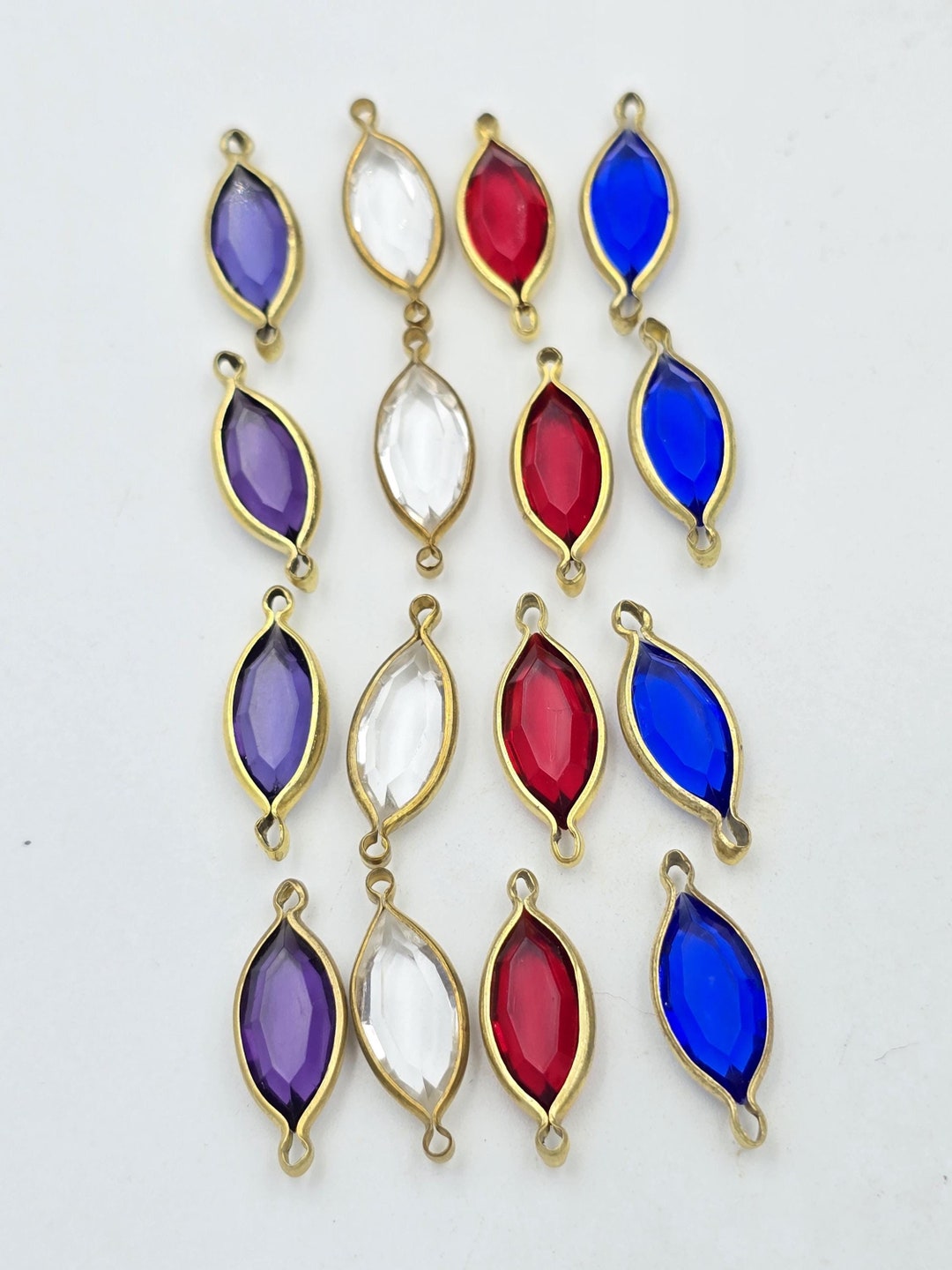 Vintage Lucite Channel Connectors, 20 Mm Length, Multi Jewel Colors ...