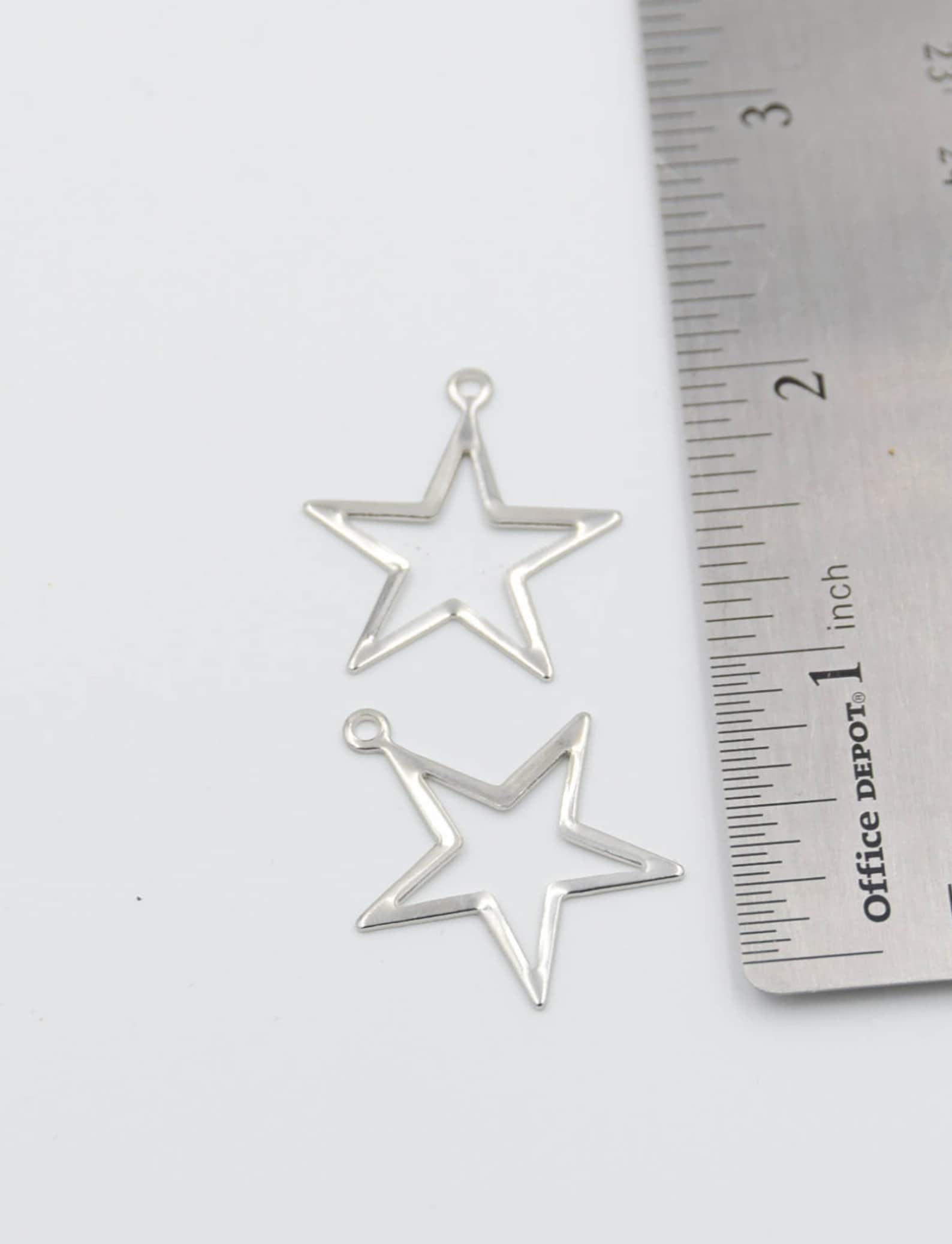 Star Charms Star Dangles Stars and Moons Gold Stars Silver - Etsy