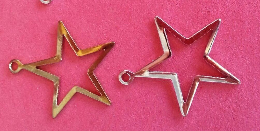 Star Charms Star Dangles Stars and Moons Gold Stars Silver - Etsy