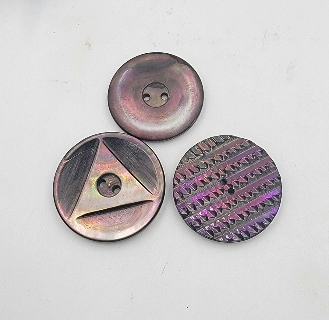 Vintage Buttons, Abalone Buttons, Shell Buttons, Mid 1900's,25-27mm ...