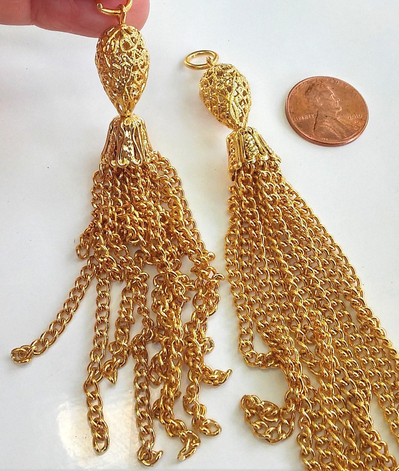 Filigree Tassel Gold Tassel Metal Tassel Chain Tassel | Etsy