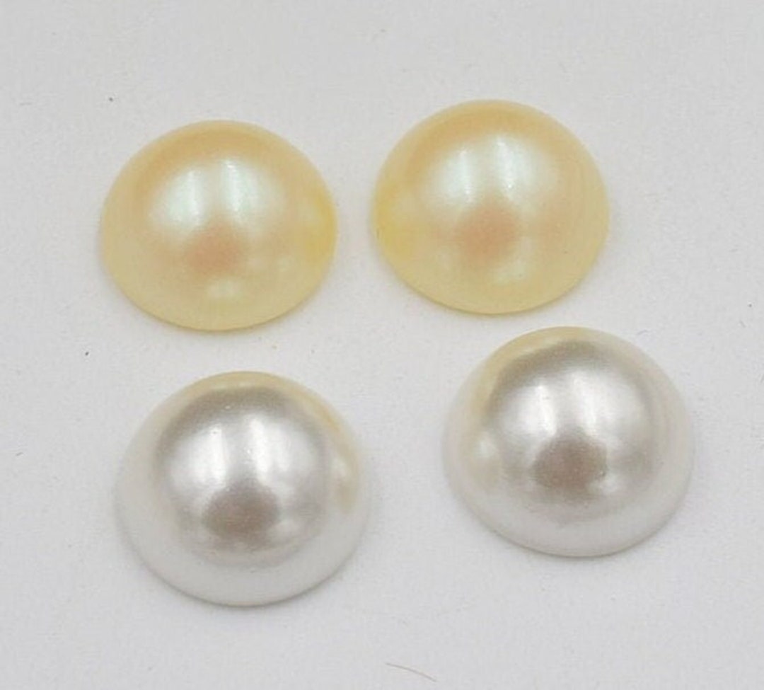 14mm Round Cabochons, Vintage Faux Pearls, Pearl White, Pearl Ivory ...