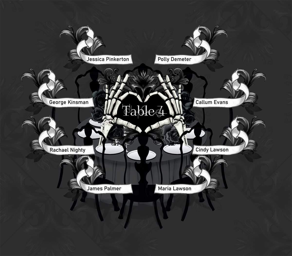 Gothic Wedding Table Plan Seating Plan - Etsy