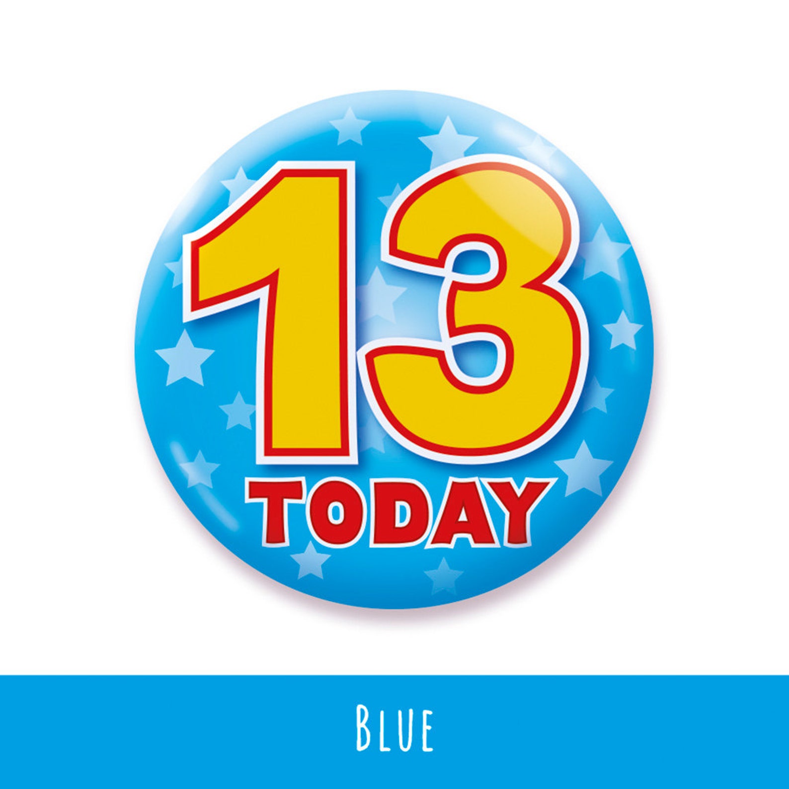 Birthday Age Button Badge 13 Thirteen - Etsy