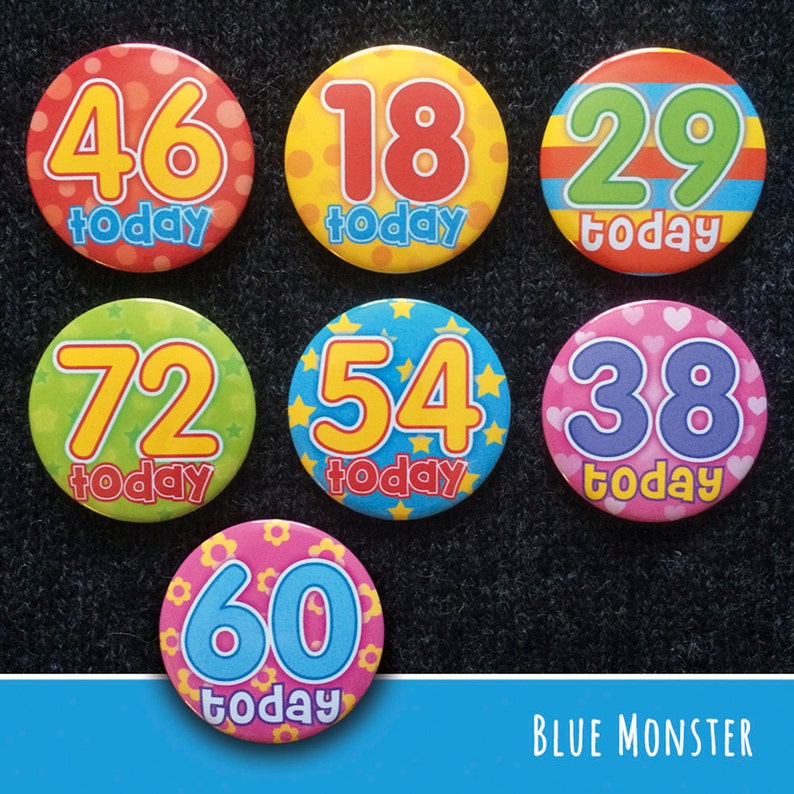 Bespoke Age Button Badge - Etsy