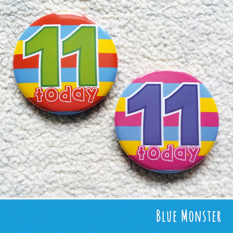 Birthday Age Button Badge 11 Eleven - Etsy
