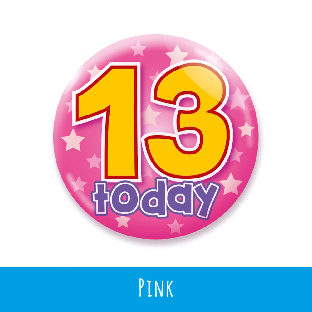 Birthday Age Button Badge 13 Thirteen | Etsy