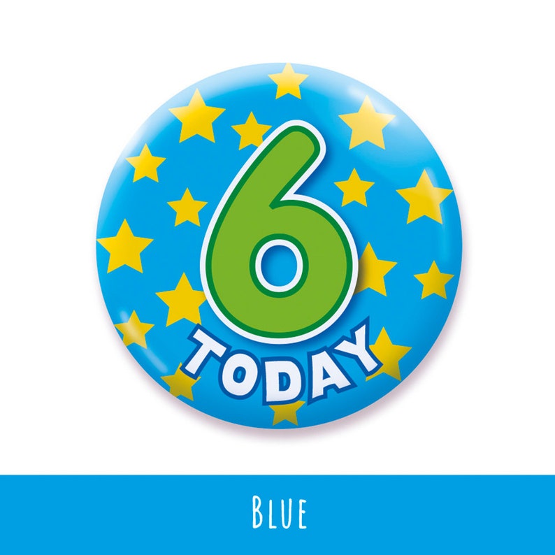 Birthday Age Button Badge 6 Six - Etsy