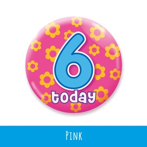 Birthday Age Button Badge 6 Six - Etsy