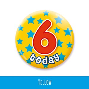 Birthday Age Button Badge 6 Six - Etsy