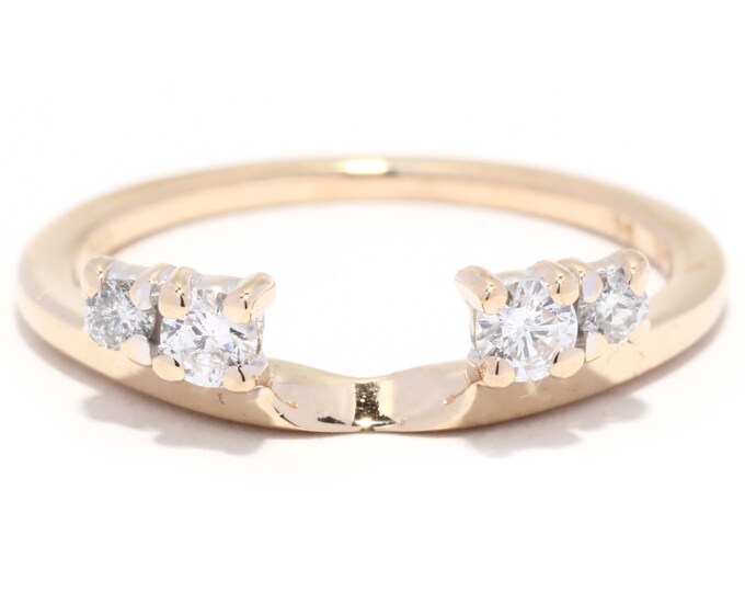 0.16ctw Diamond Wrap Ring Guard, 14K Yellow Gold, Ring Size 4.5 ...