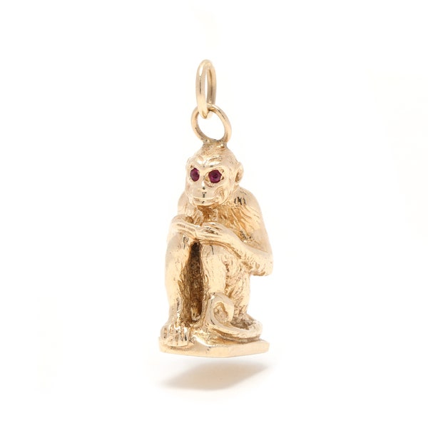 Gold Monkey Charm - Etsy