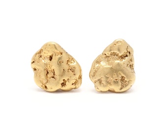 Gold Nugget Earrings - Etsy