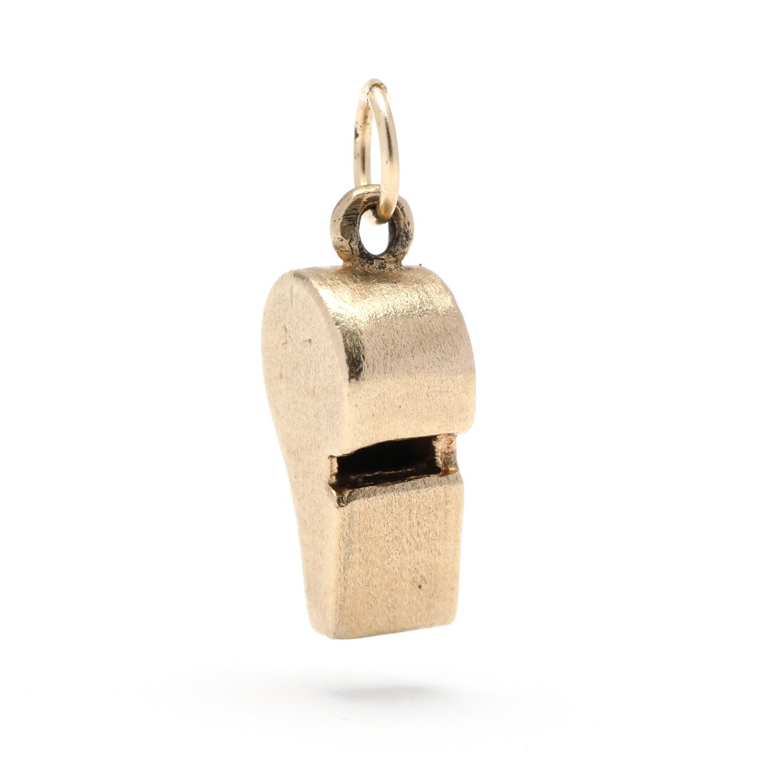 Small Gold Whistle Charm, 14K Yellow Gold, Length 5/8 Inch, Small Gold ...