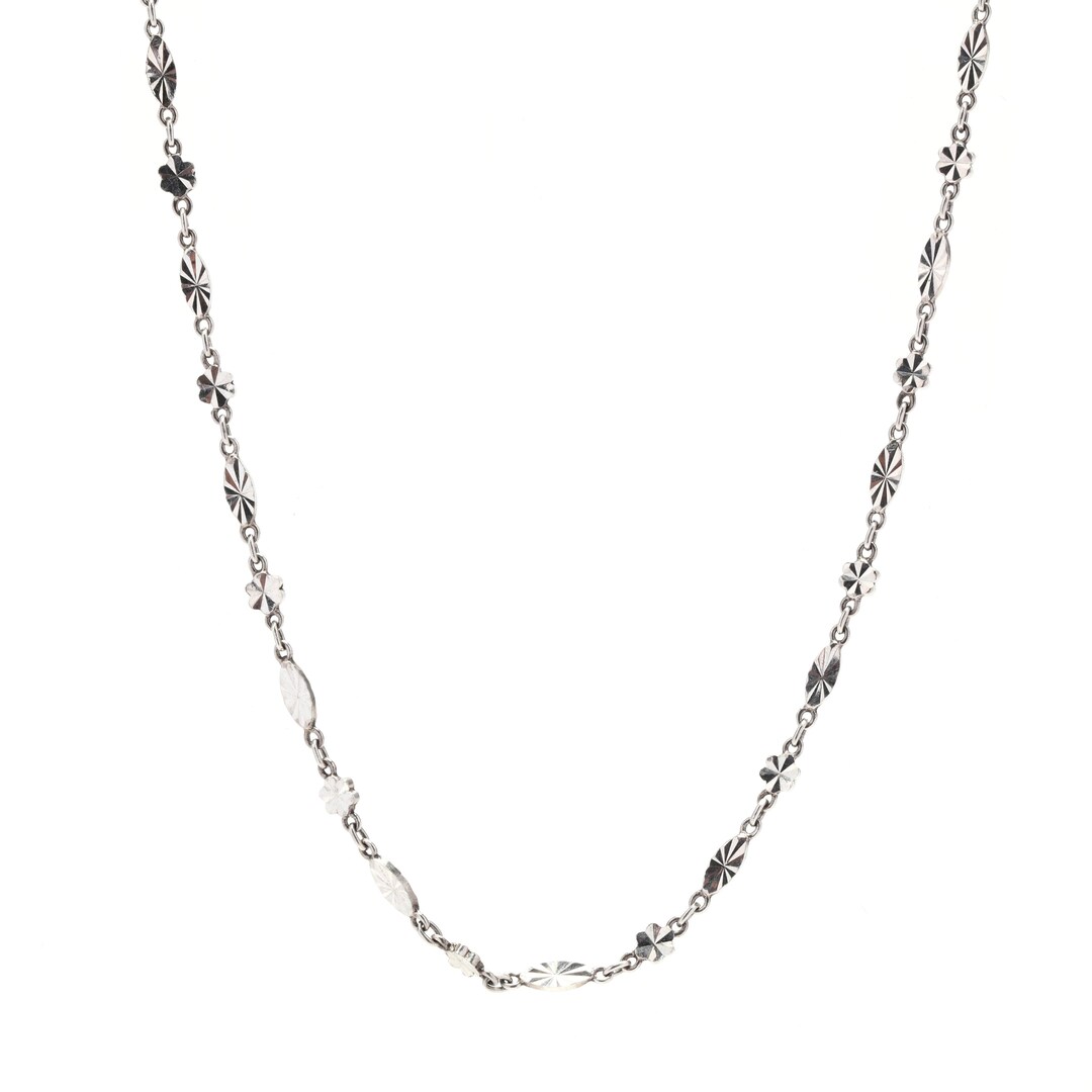 Platinum Fancy Link Sparkle Chain Necklace Length 20 Inches - Etsy