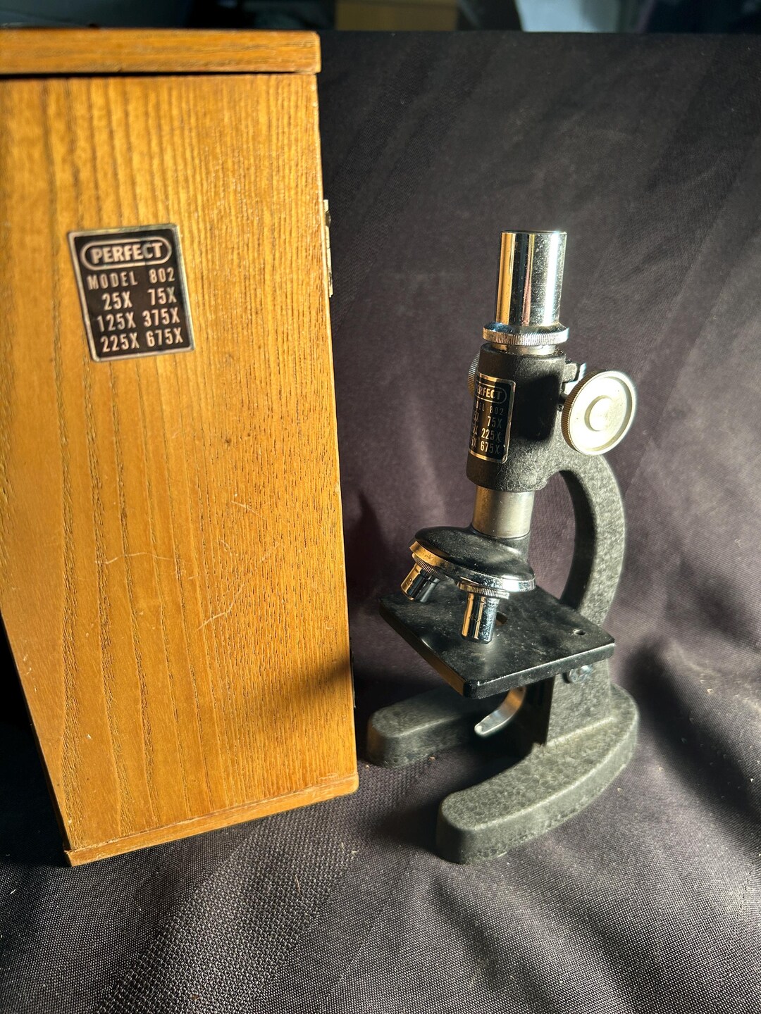 Microscope With Wooden Case - Etsy