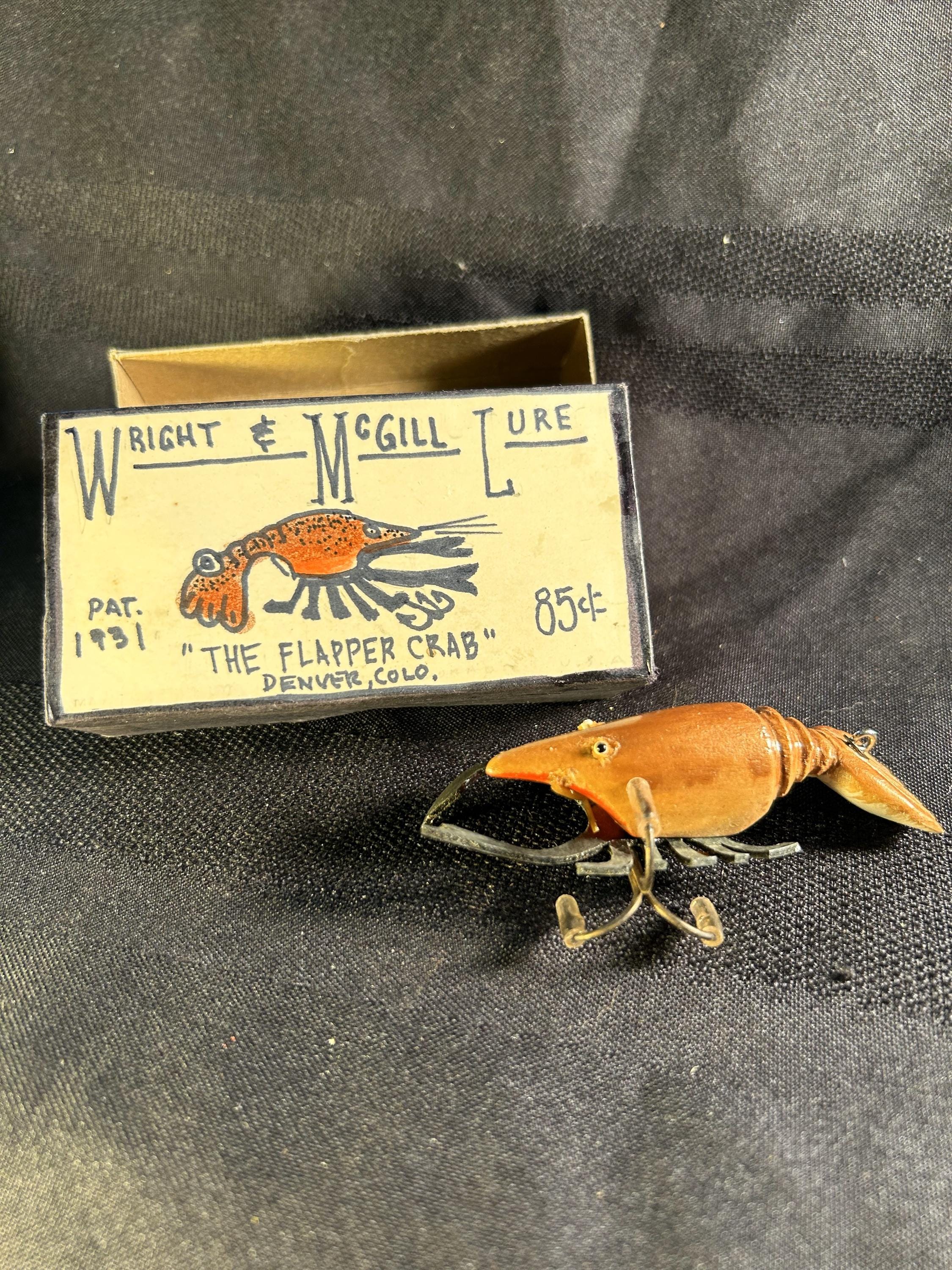 Vintage Wright & Mcgill Lure the Flipper Crab With Original Box ...