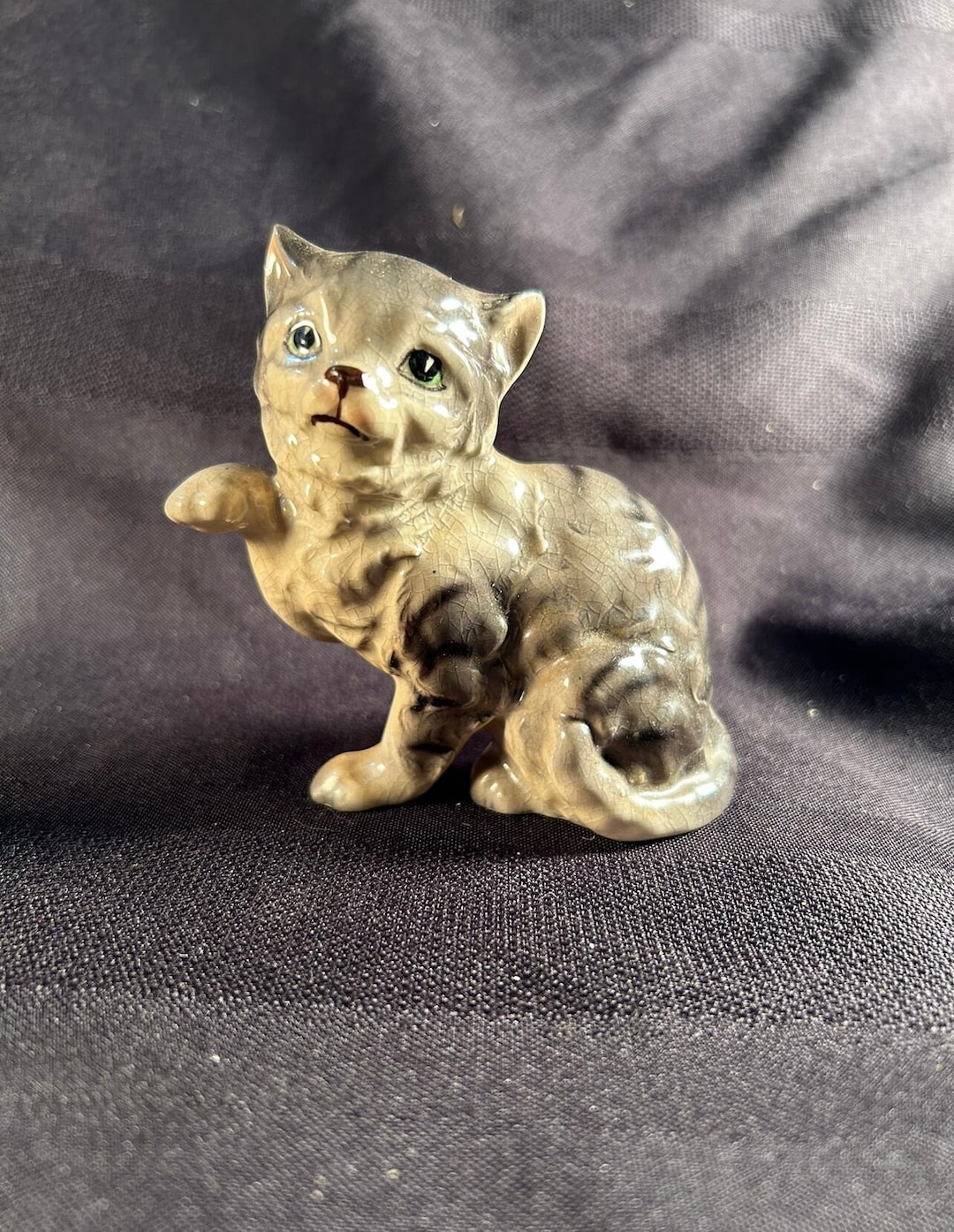 Vintage Ceramic Kitten Figurine - Etsy