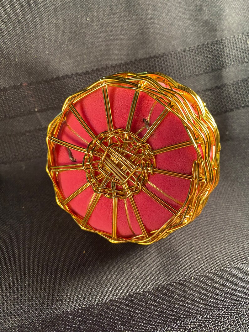 Vintage Hinged Gold Bird on Nest Thimble Holder Pin Cushion & Sterling ...